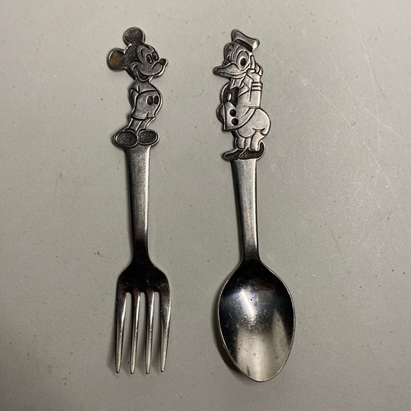 Disney | Dining | Vintage Disney Spoon Fork Set | Poshmark